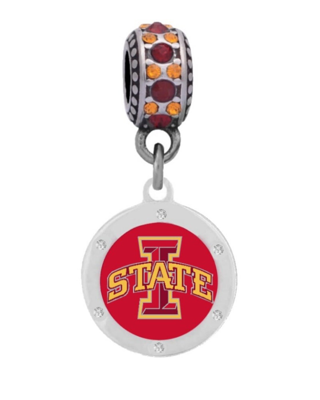 IOWA STATE Crystal Charm Compatible With Pandora Style Bracelets - Etsy