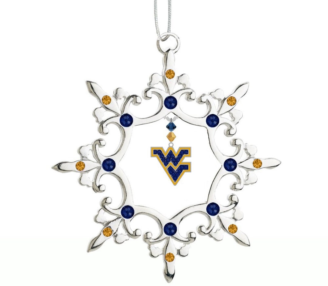 UNIVERSITY of WEST VIRGINIA Blue Rhinestone Snowflake - Etsy