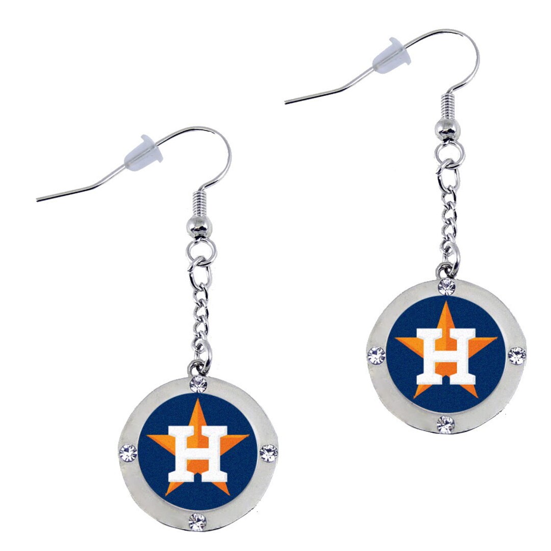 Houston Astros Crystal Drop Earrings - Etsy