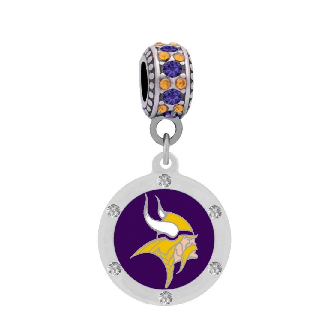 MINNESOTA VIKINGS Crystal Charm Compatible With Pandora Style Bracelets ...