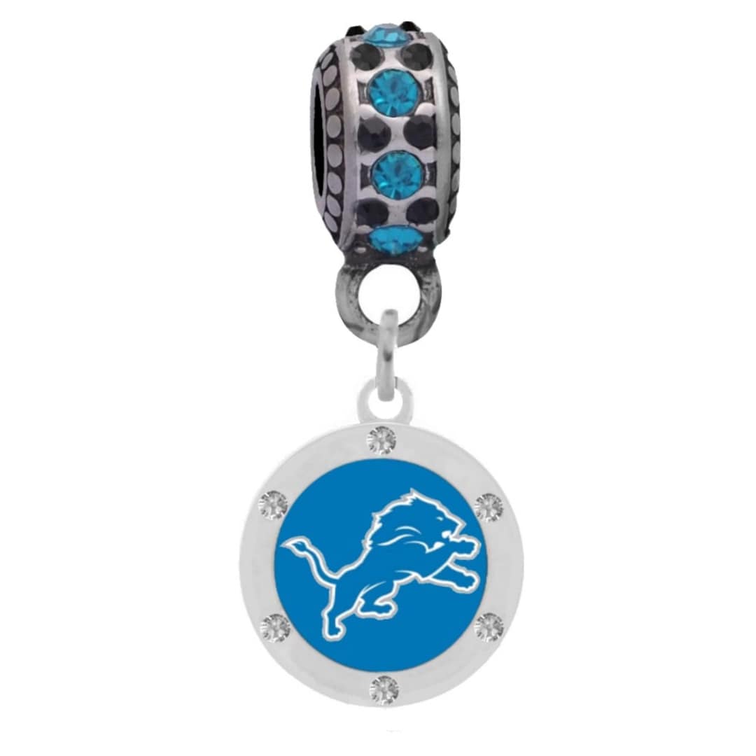 DETROIT LIONS CRYSTAL Charm Compatible With Pandora Style Bracelets ...