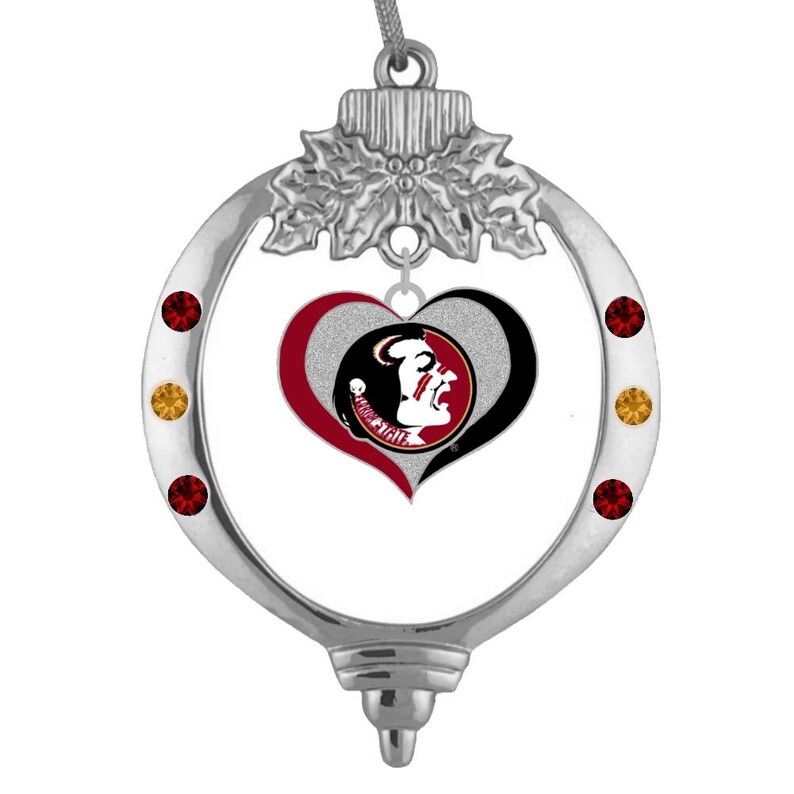 FLORIDA STATE UNIVERSITY Swirl Heart Christmas Ornament - Etsy