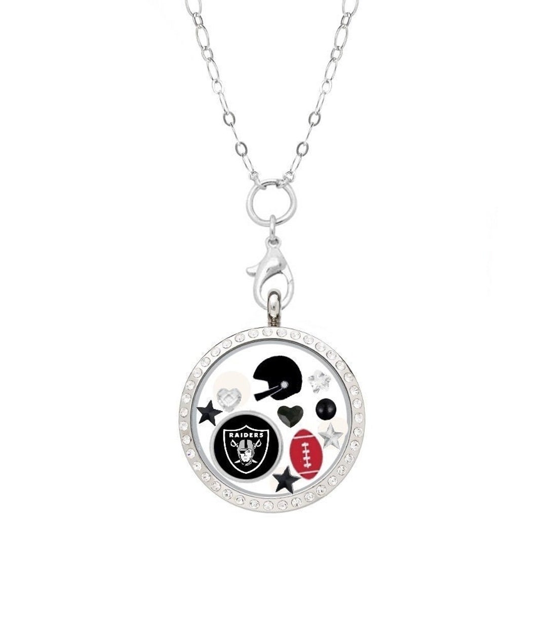 LAS VEGAS RAIDERS Floating Locket With 32" Stainless Steel Chain - Etsy