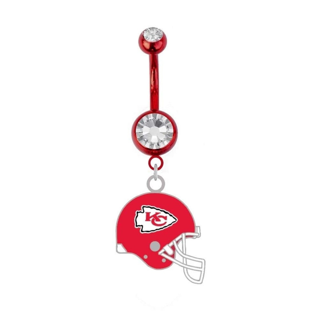 KANSAS CITY CHIEFS Helmet Belly Ring Red - Etsy