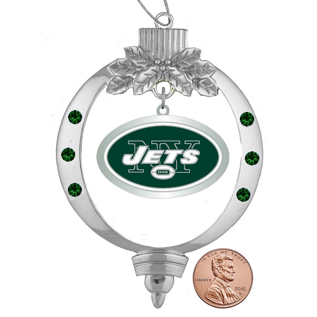 NEW YORK JETS Large Oval Logo Christmas Ornament - Etsy