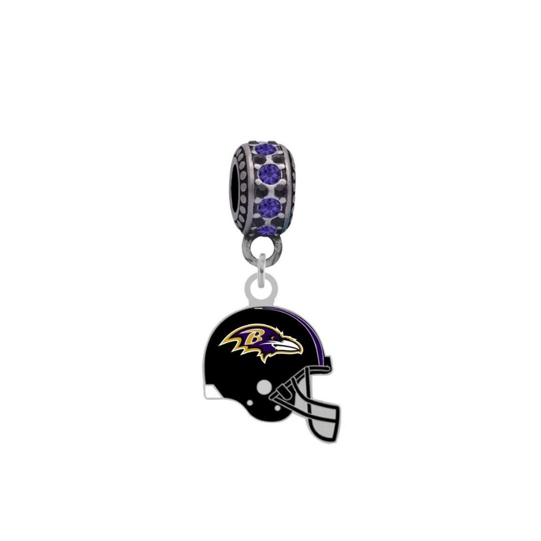 BALTIMORE RAVENS HELMET Charm Compatible With Pandora Style Bracelets ...