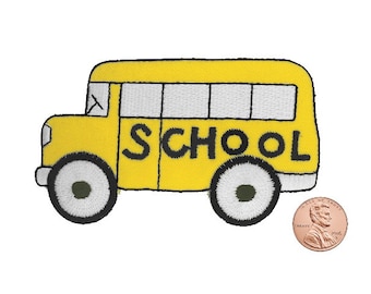 Yellow School Bus Embroidery Iron-on Patch - Etsy