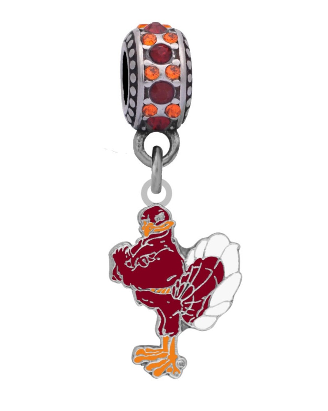VIRGINIA TECH HOKIE Logo Charm Compatible With Pandora Style Bracelets ...