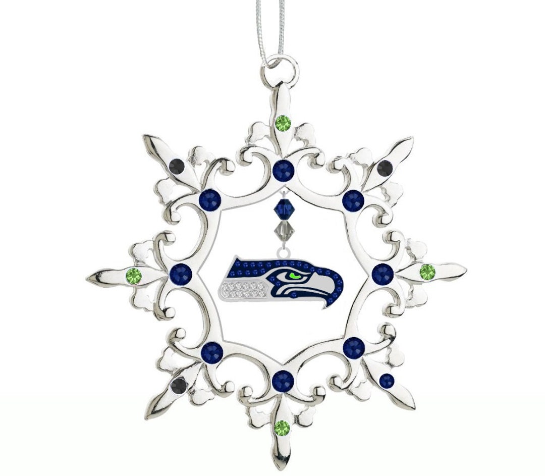 SEATTLE SEAHAWKS RHINESTONE Snowflake Christmas Ornament - Etsy