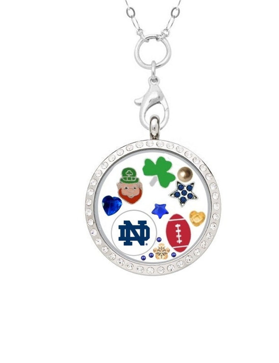 Notre Dame Floating Charm Locket on a 32" Stainless Steel Chain - Etsy