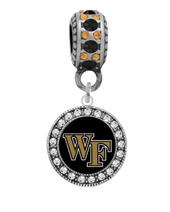WAKE FOREST University WF Button Crystal Charm Compatible With | Etsy