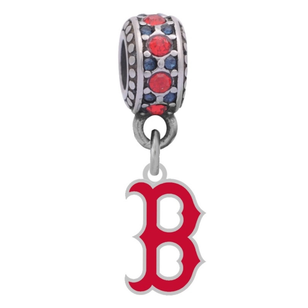 BOSTON RED SOX Logo B Charm Compatible With Pandora Style Bracelets ...