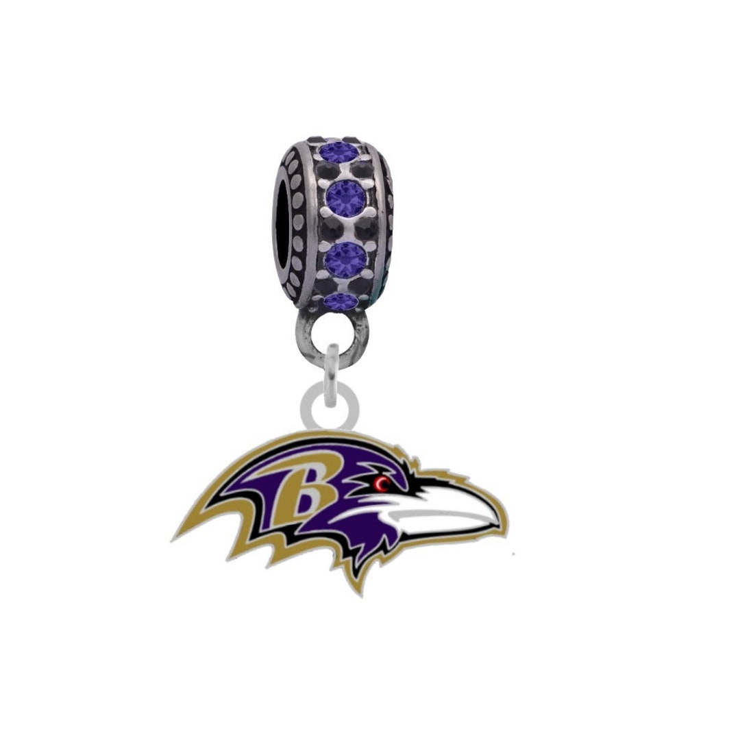 BALTIMORE RAVENS LOGO Charm Compatible With Pandora Style Bracelets. - Etsy