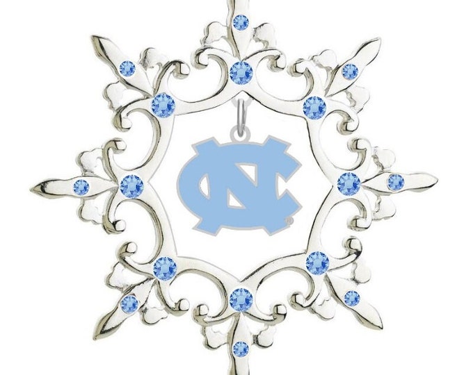 UNIVERSITY of NORTH CAROLINA Large Logo Snowflake Ornament - Etsy