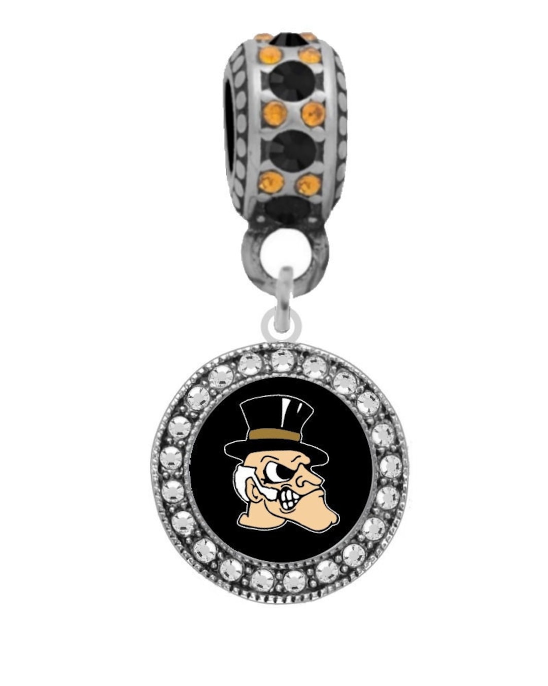 WAKE FOREST University MASCOT Button Crystal Charm Compatible With ...