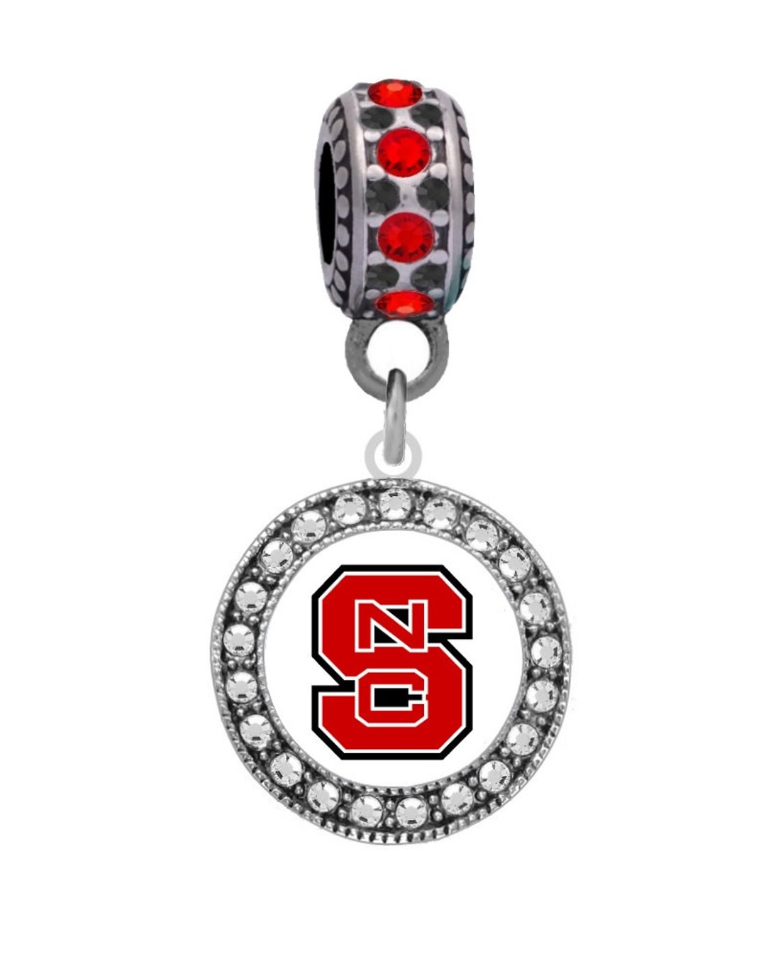NORTH CAROLINA STATE White Button Crystal Charm Compatible With Pandora ...