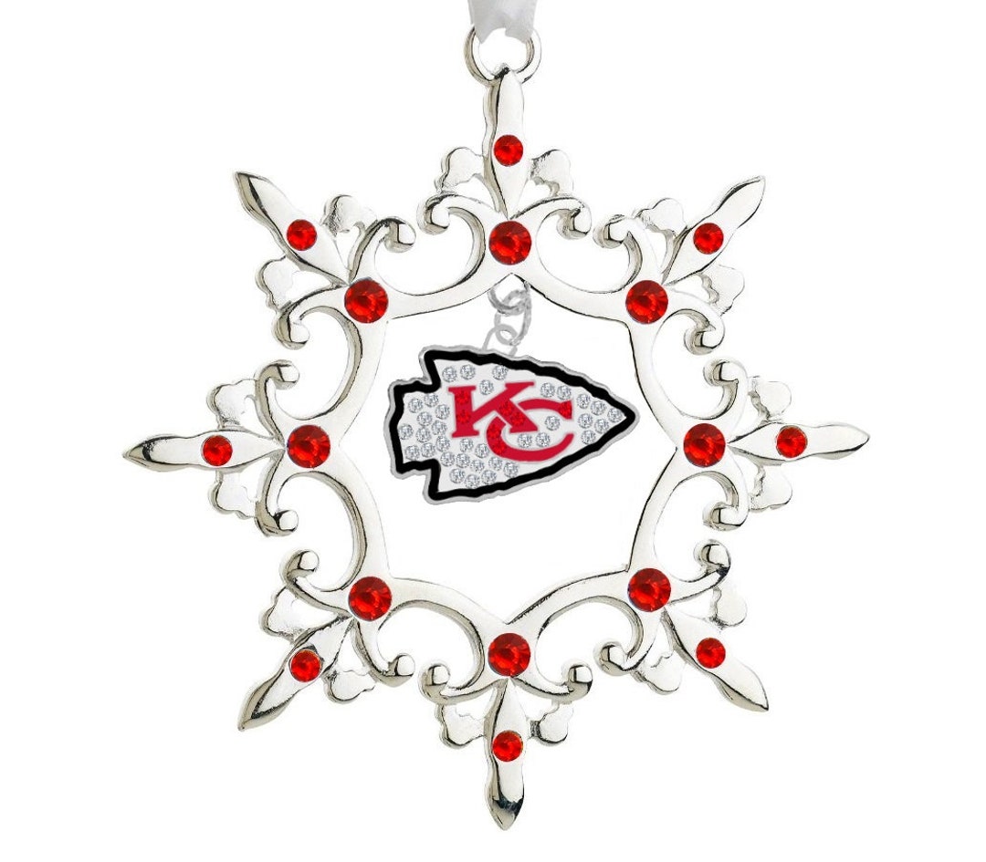 KANSAS CITY CHIEFS Rhinestone Snowflake Christmas Ornament - Etsy