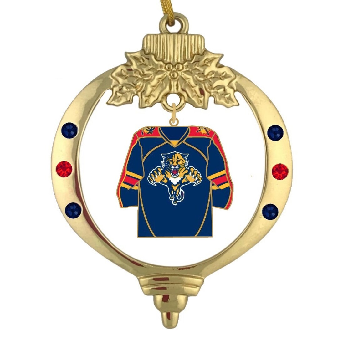 FLORIDA PANTHERS Medium Bent Arm Blue Jersey Christmas Ornament - Etsy