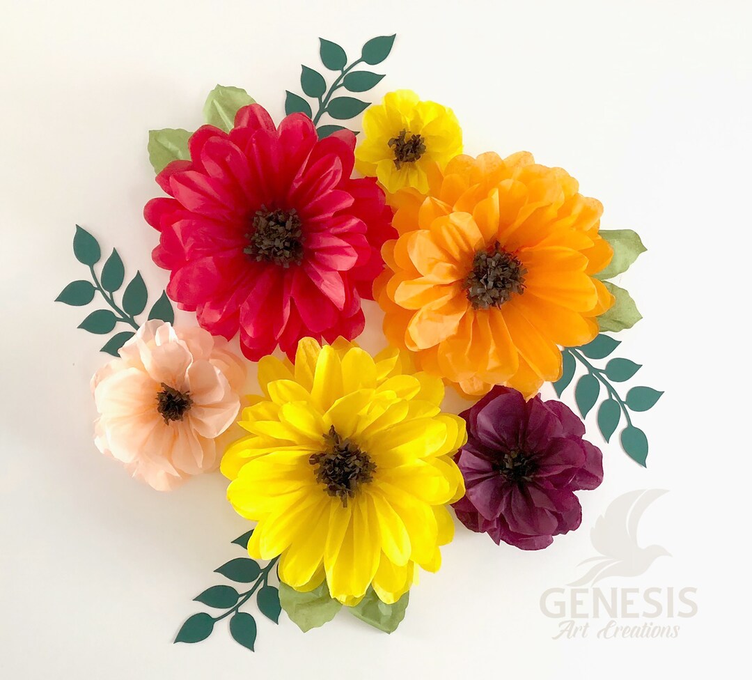 6 Large Autumn Paper Flowers Wedding Backdrop Wall - Etsy