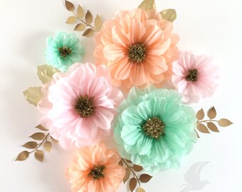 Pink Peach and Mint - Etsy