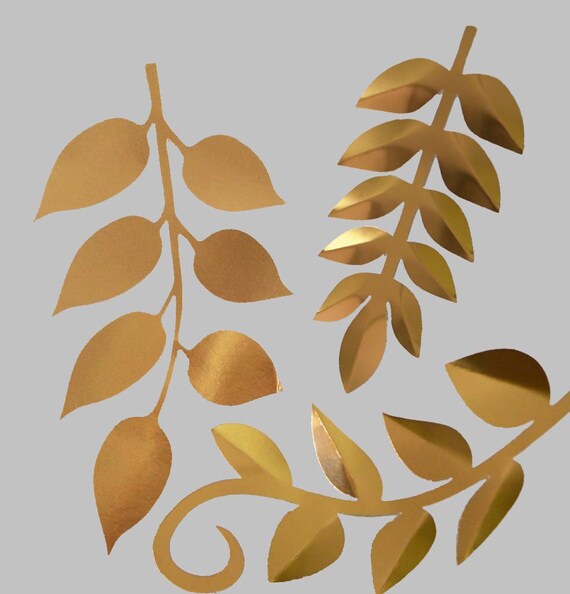 2 Paper leaves large metallic finish leaves for your flowers | Etsy