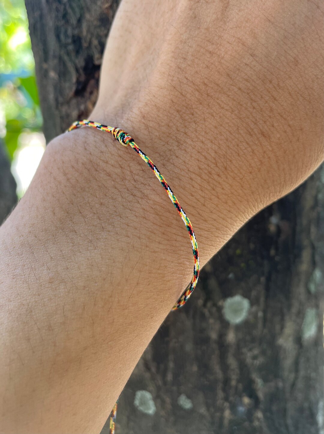 MEKONG Super Slim Thai Buddhist Braided Fibre Wristband Bracelet Monk ...