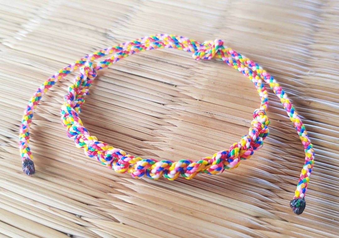 PHUKET Super Slim Thai Buddhist Braided Fibre Wristband Bracelet Monk ...