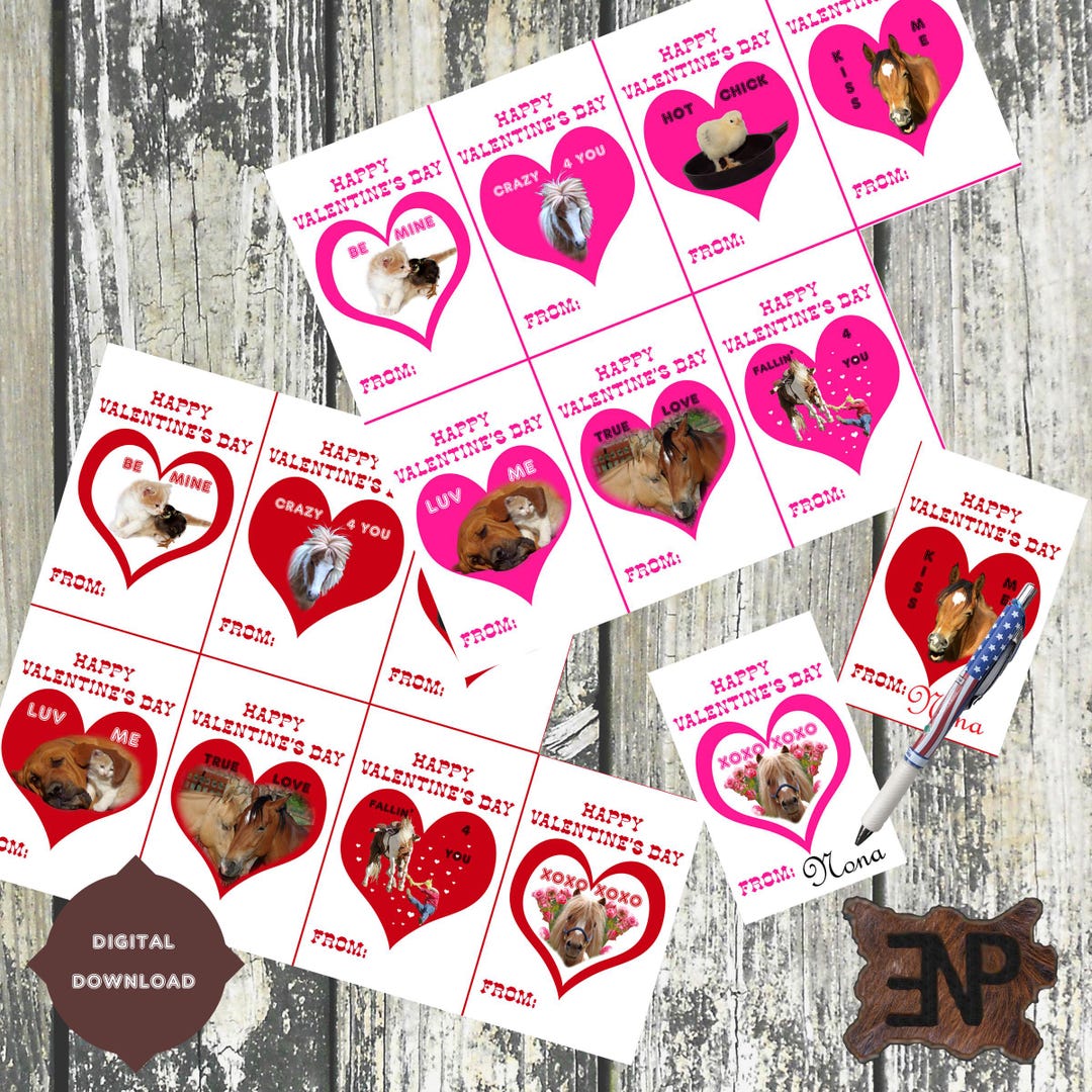 Valentine Critters Conversation Hearts - Printable Classroom Farm ...