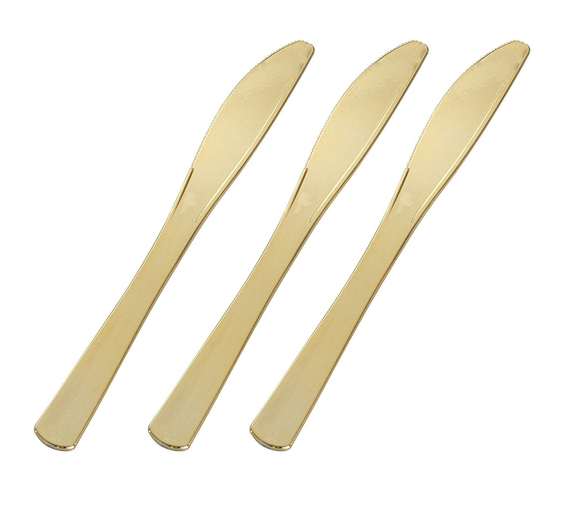 Fineline Golden Secrets Gold Look Heavy Weight Plastic Knives - Etsy