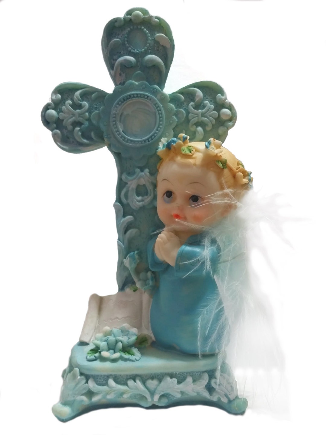 Baptism Christening First Communion Praying Angel Boy Next to - Etsy