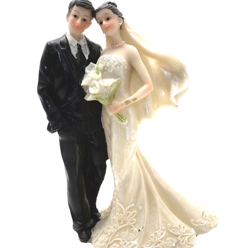 Custom Wedding Cake Topper Romantic Bride and Groom Bride | Etsy