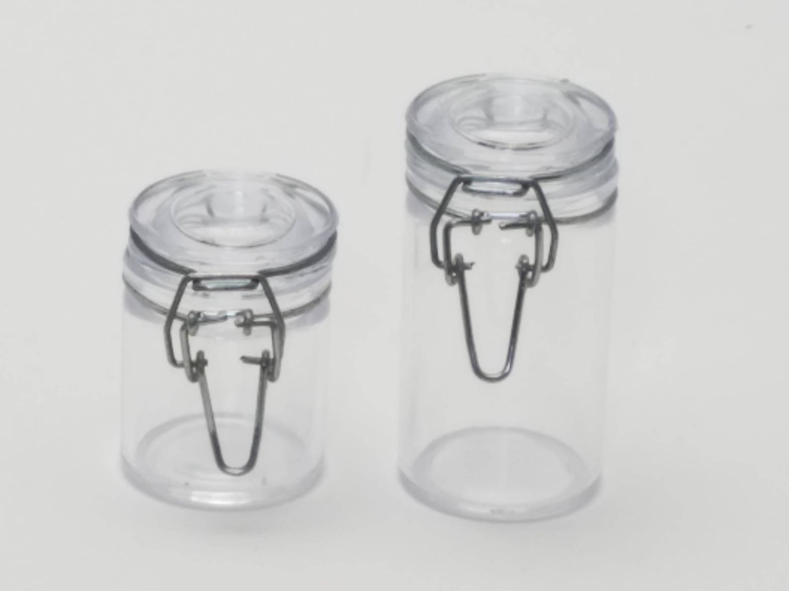 12 Plastic Cylinder Jars with metal clamp lid closure canister | Etsy