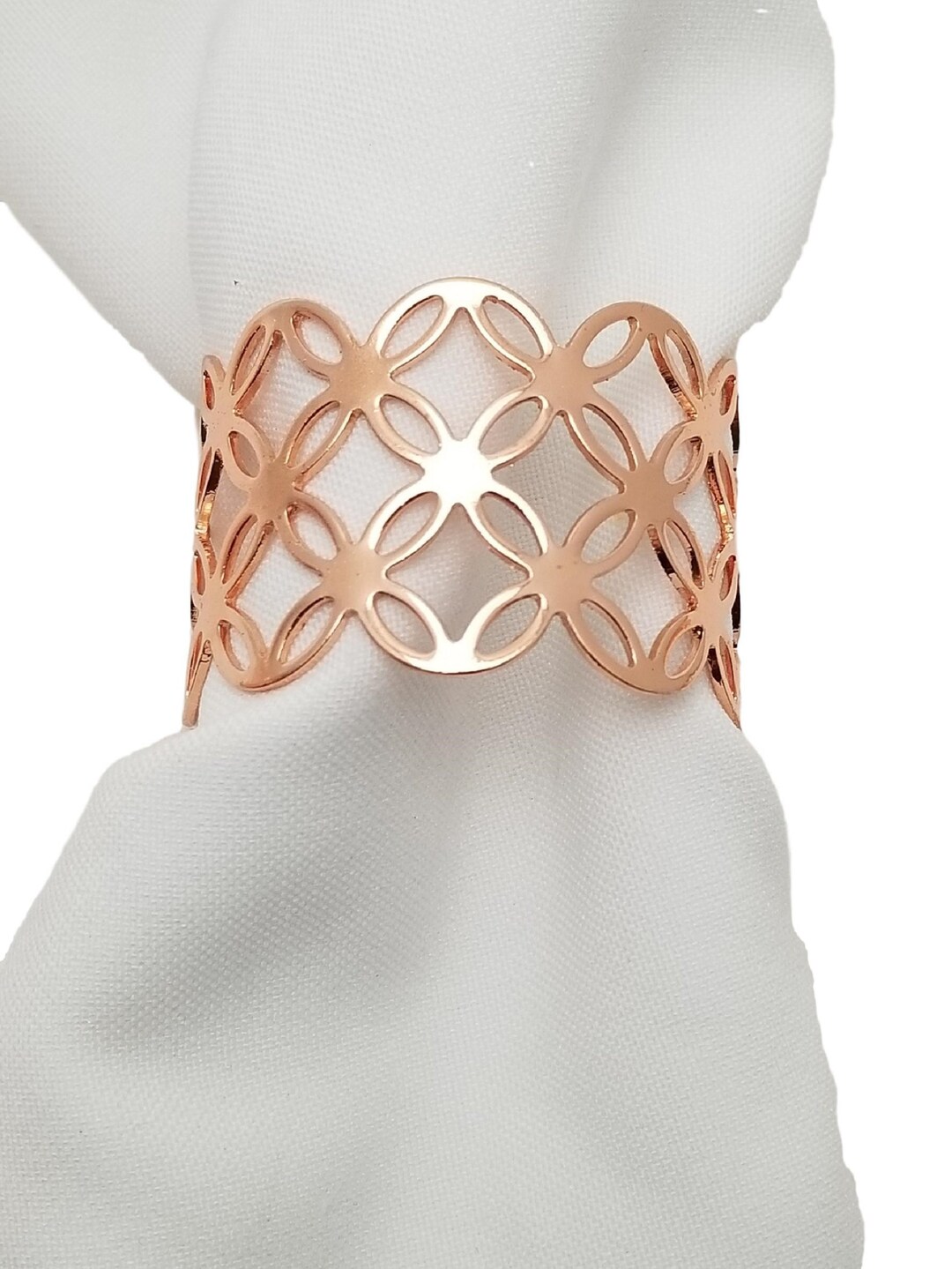 Rose Gold Gold Silver Metal Napkin Rings Diamond / Circle Design 6 ...