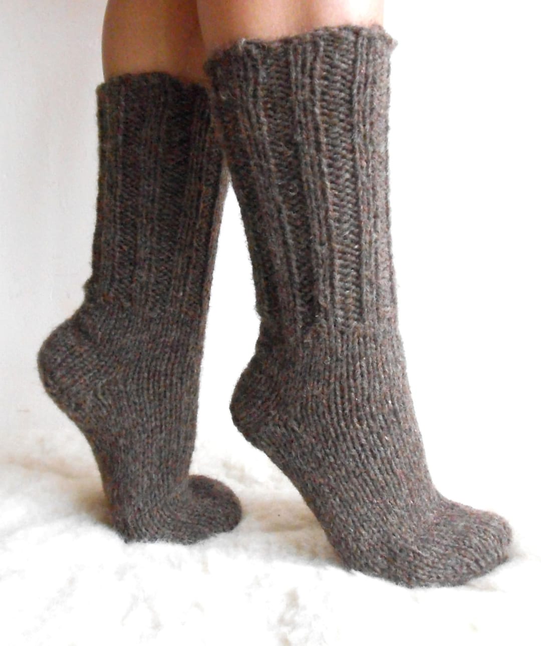Hand Knitted Wool Socks. Wool Socks for Men. Wool Socks for Women. Pure ...