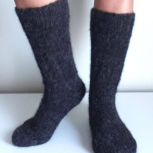 Dark Grey Angora Socks. Pure Angora Wool Yarn. Soft and Comfy. Hand ...