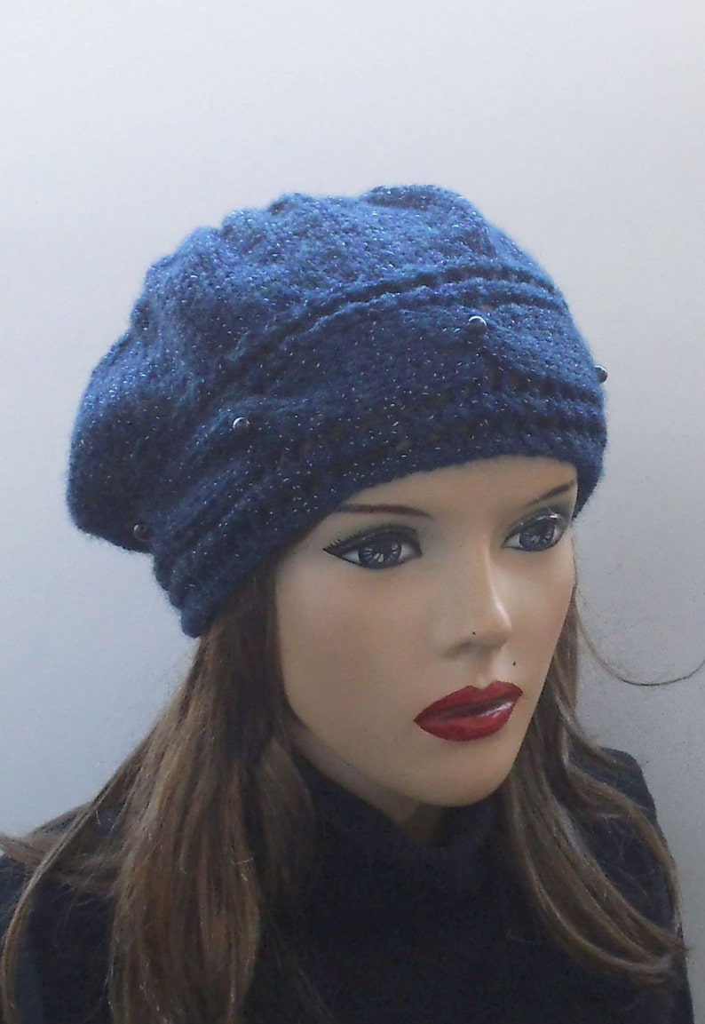 Soft Wool Hat in Egyptian Blue. Slouchy Hat. Hand Knit Hat. - Etsy