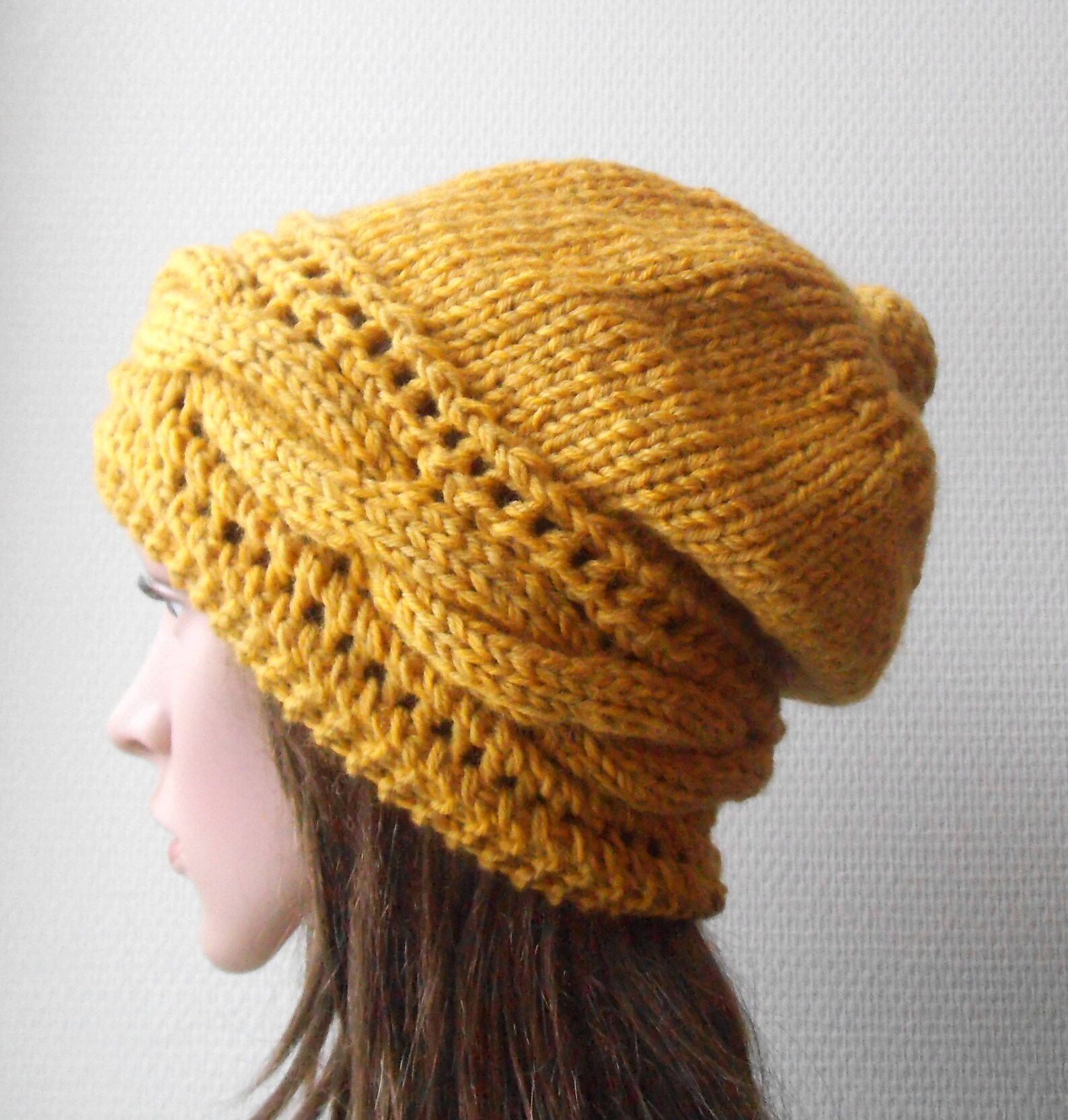 Wool Hat in Mustard Yellow. Hand Knit Hat. Winter Women Hat. - Etsy