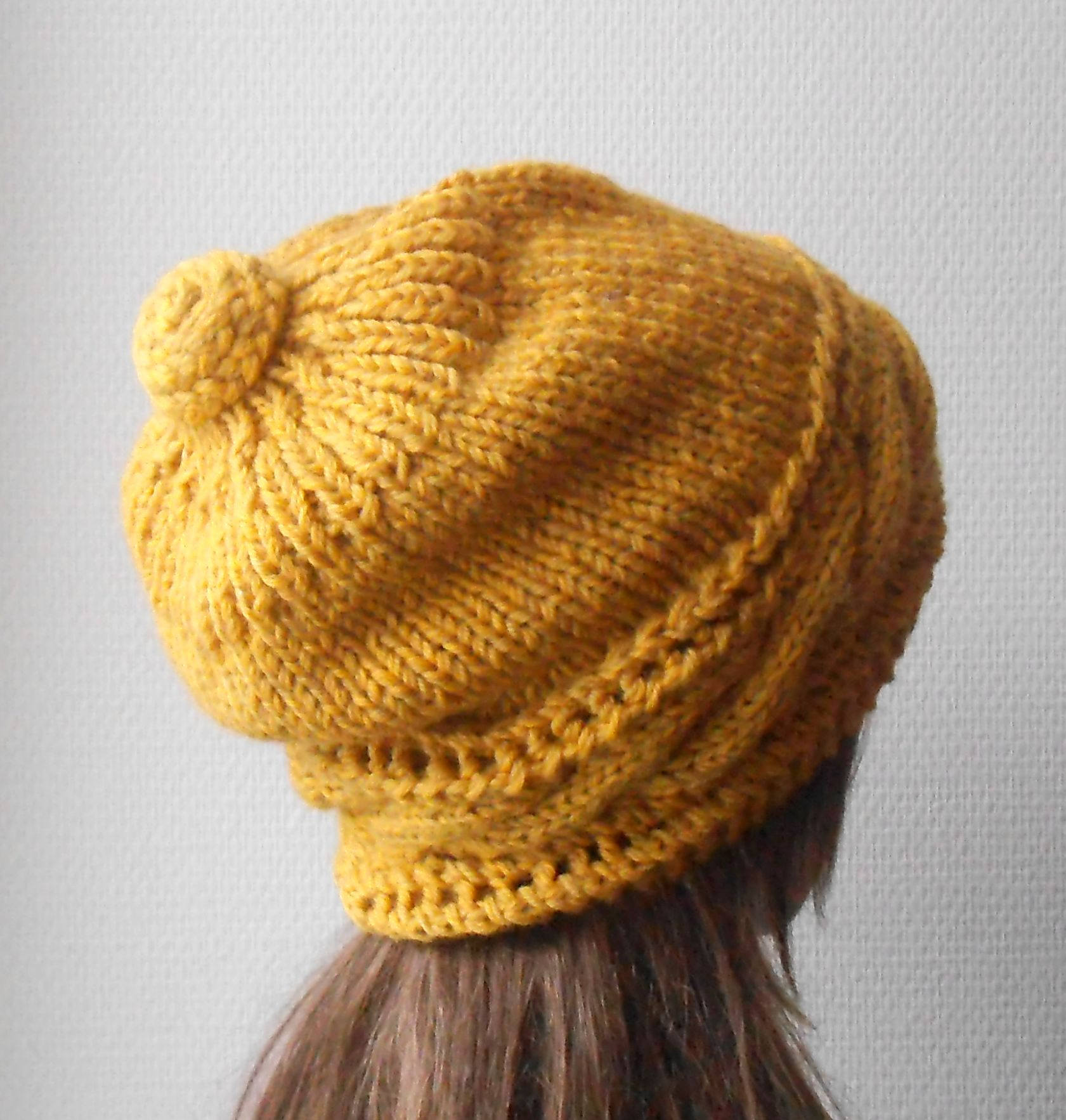 Wool Hat In Mustard Yellow. Hand Knit Hat. Winter Women Hat. | Etsy