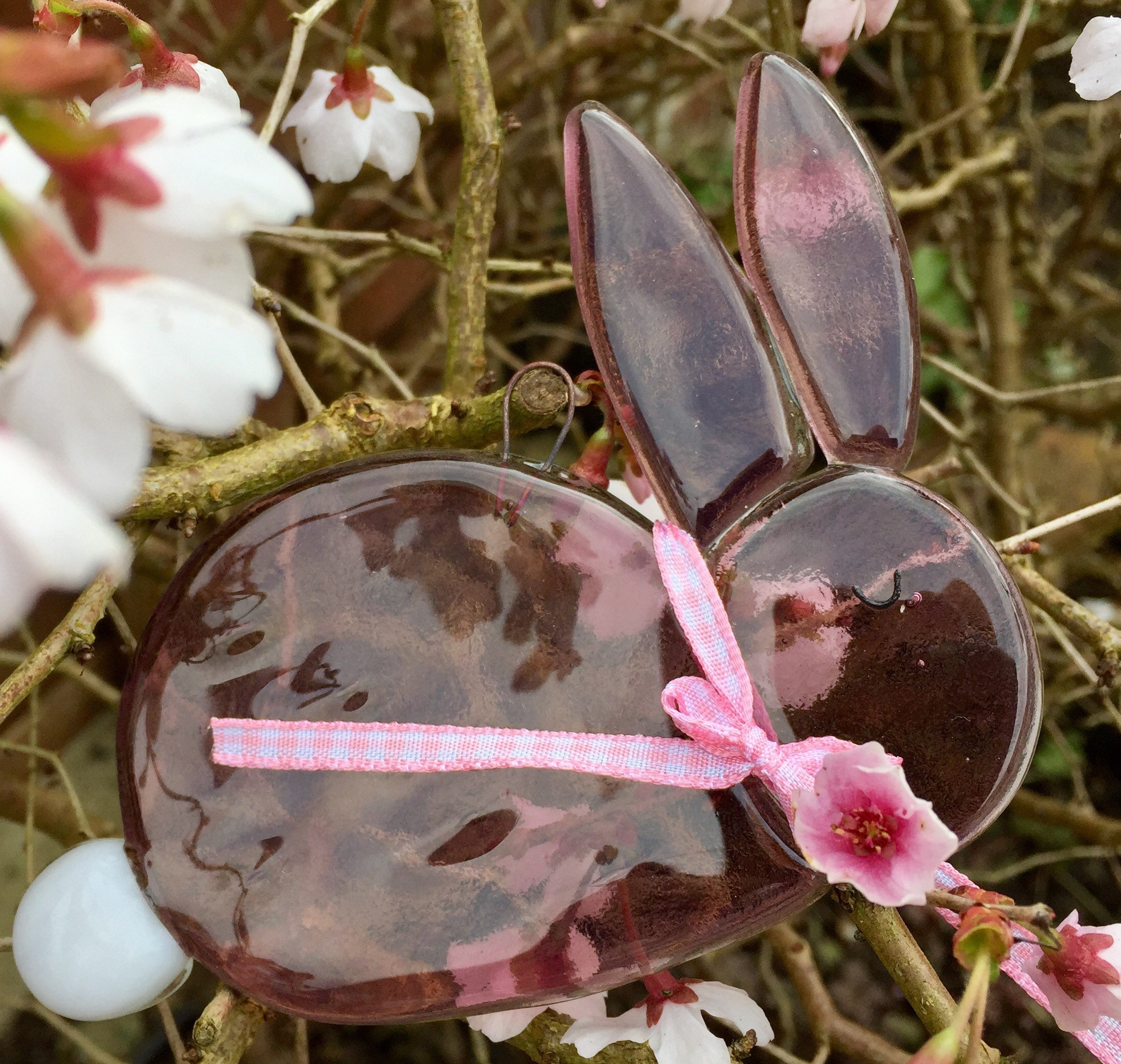 Fused Glass Rabbit / Bunny Sun Catcher Gift / Present / Decor / Home ...