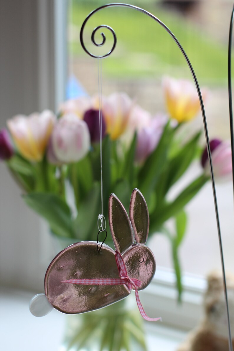 Fused Glass Rabbit / Bunny Sun Catcher Gift / Present / | Etsy