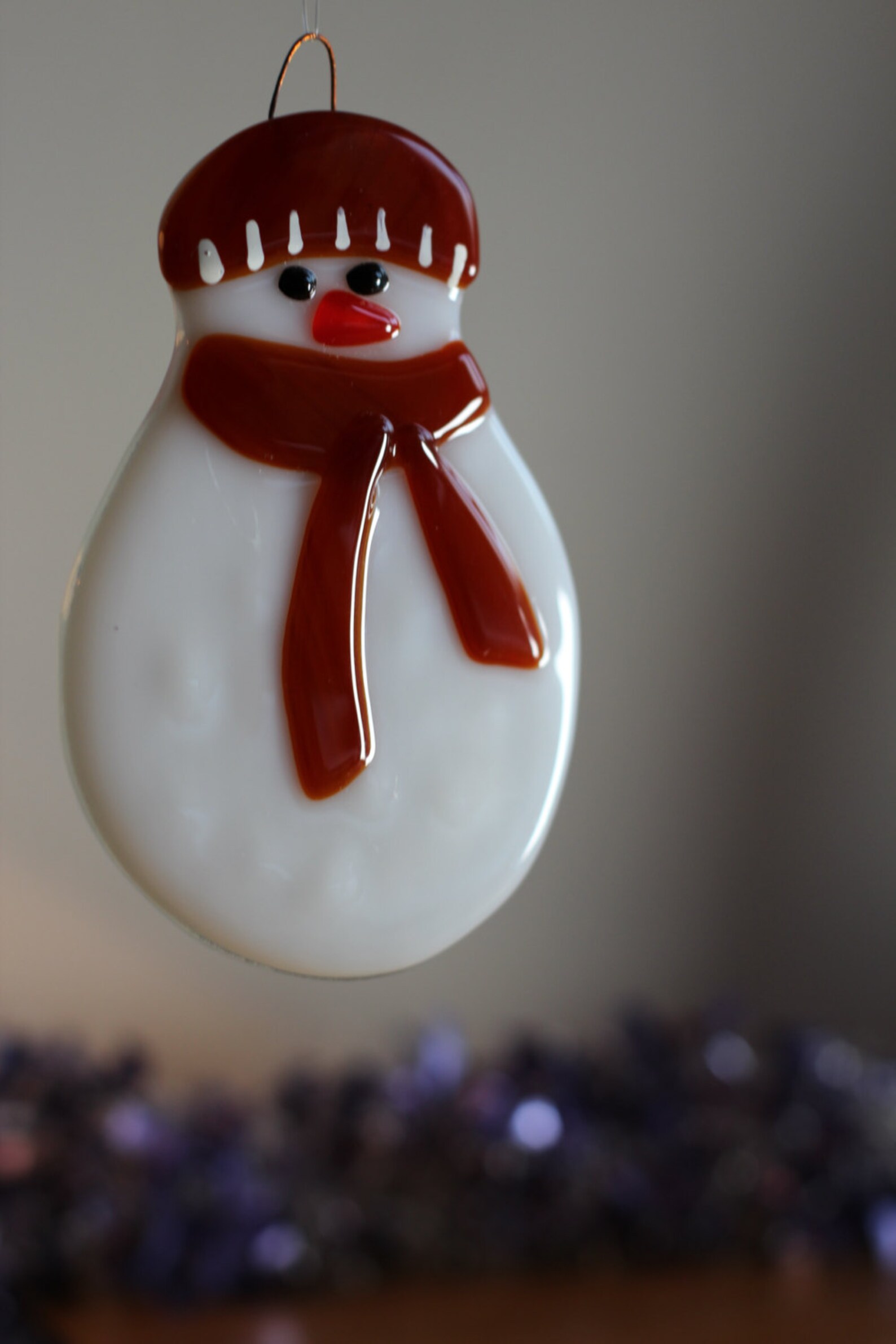 Fused Glass Snowman | Ornament / Tree / Decoration / Christmas / Xmas ...