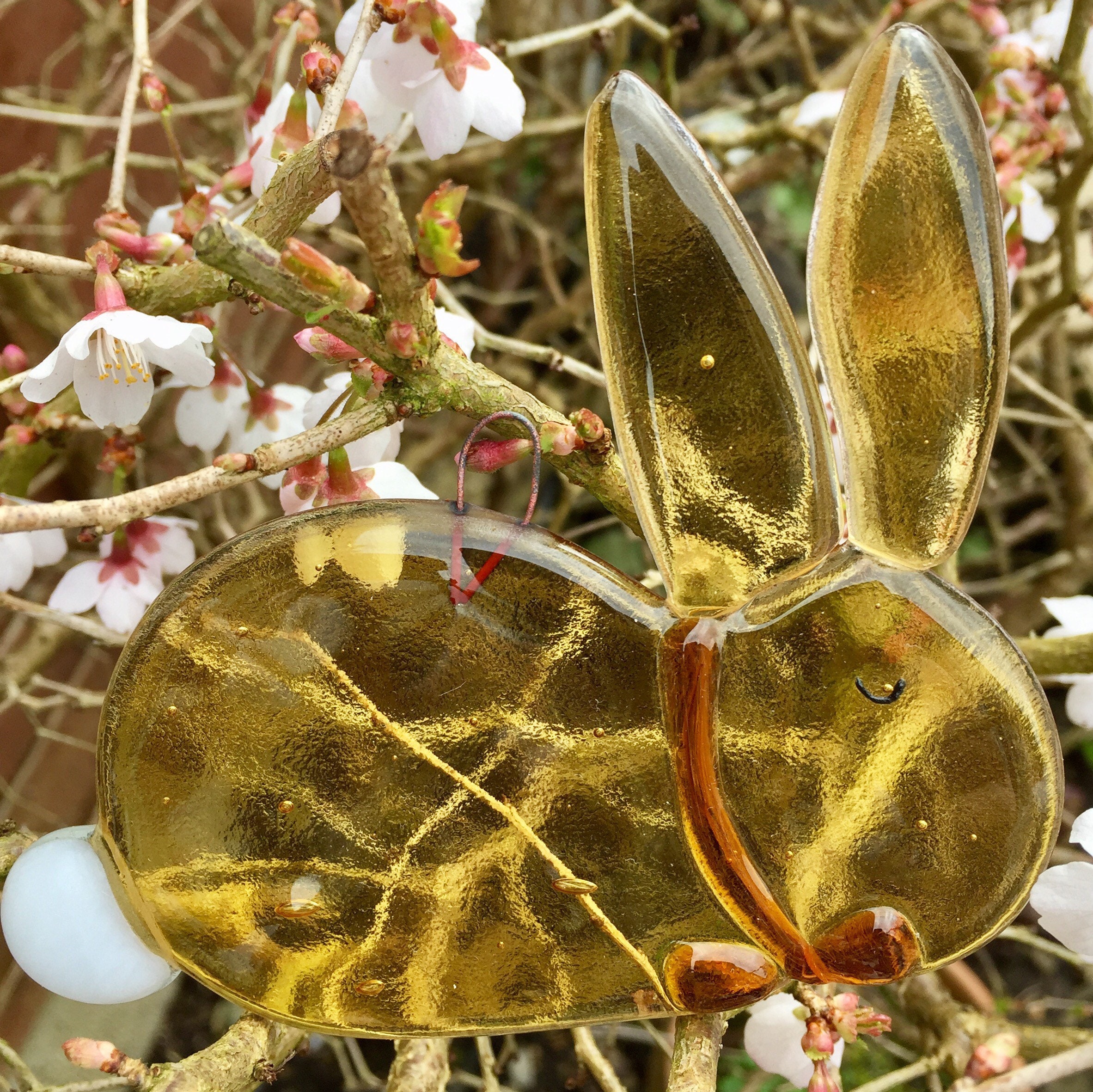Fused Glass Rabbit / Bunny Sun Catcher Gift / Present / Decor / Home ...