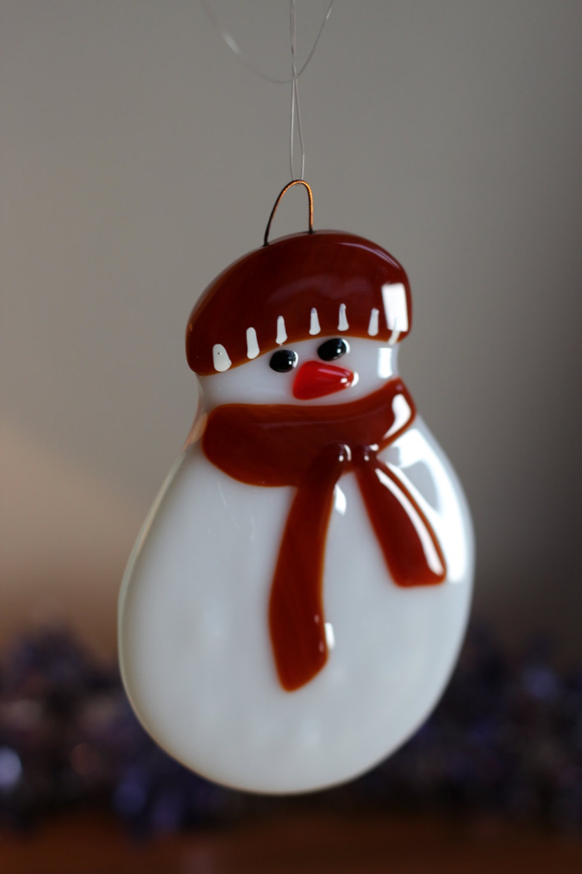 Fused Glass Snowman | Ornament / Tree / Decoration / Christmas / Xmas ...