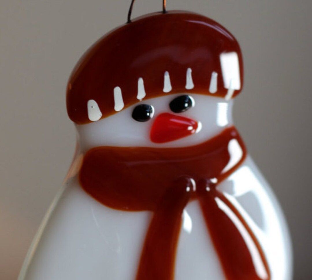 Fused Glass Snowman | Ornament / Tree / Decoration / Christmas / Xmas ...