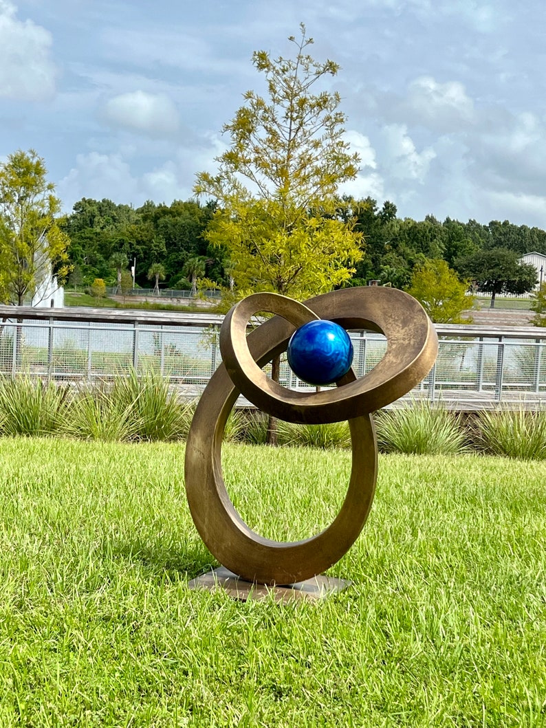 Continuous Loops Brass Outdoor Indoors Yard Sculpture, Minimal Fine Art ...