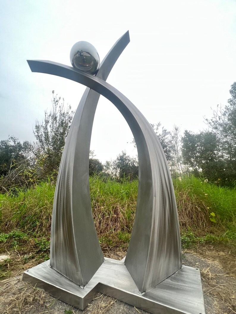 Military-grade Stainless Steel Sculpture, Large Contemporary Metal Yard ...