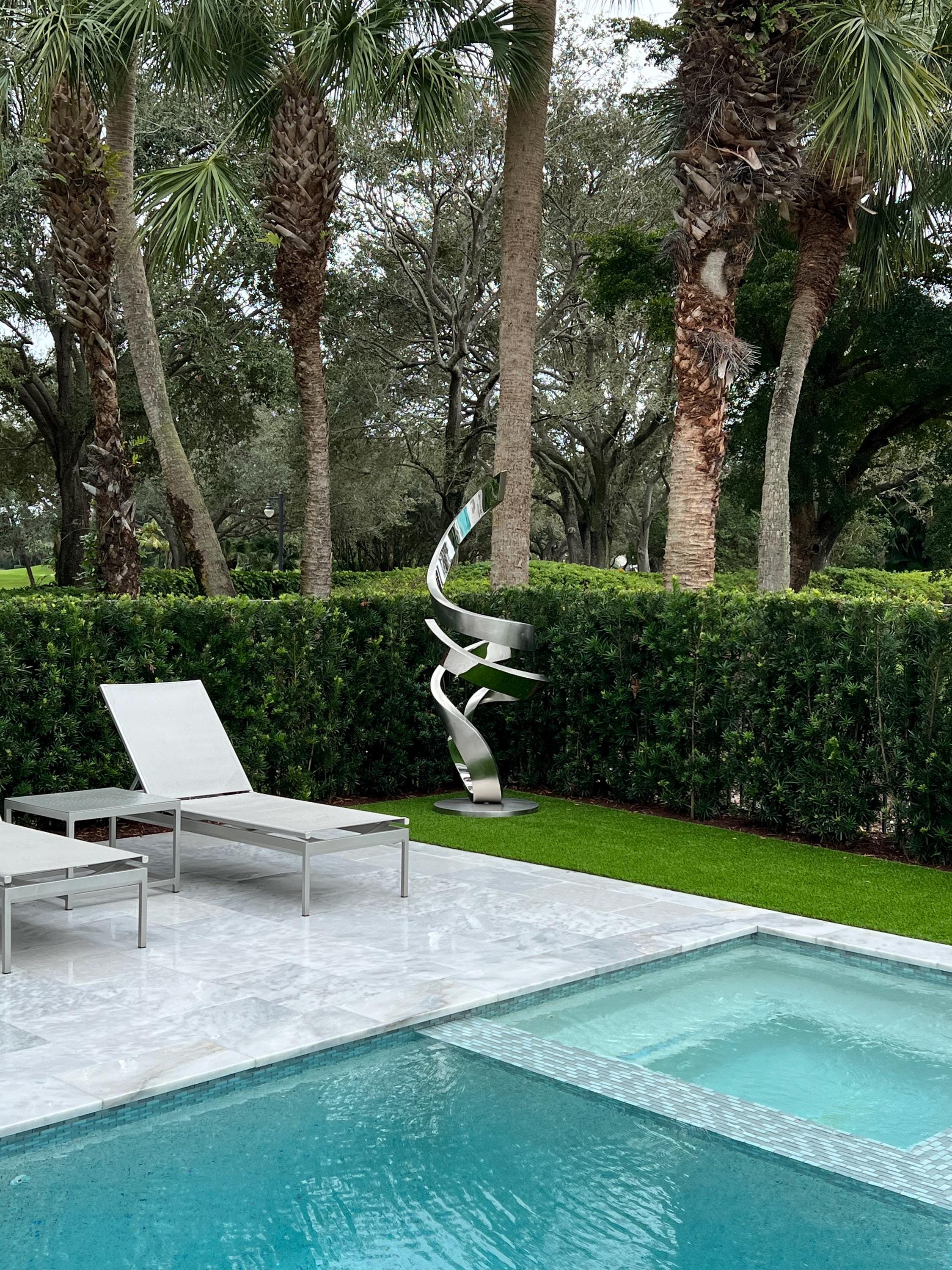 Large Abstract Sculpture, Garden Statue, High Polished Stainless Steel ...