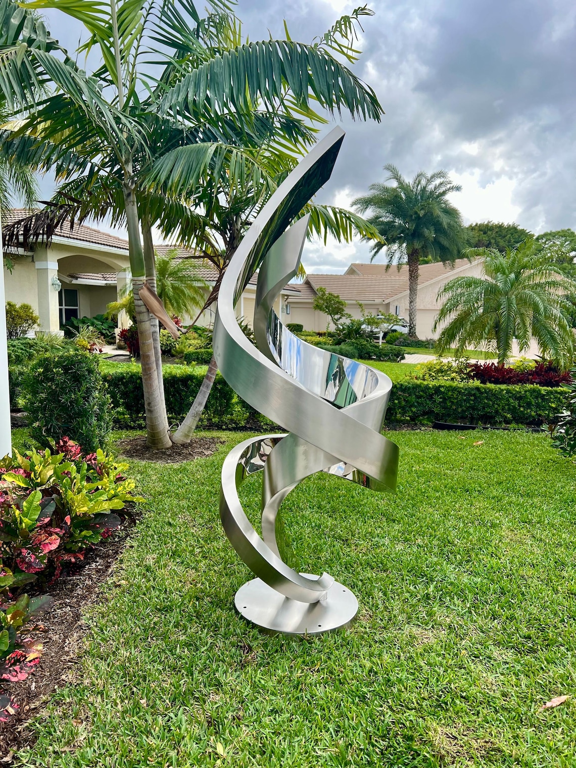 Large Abstract Sculpture, Garden Statue, High Polished Stainless Steel ...
