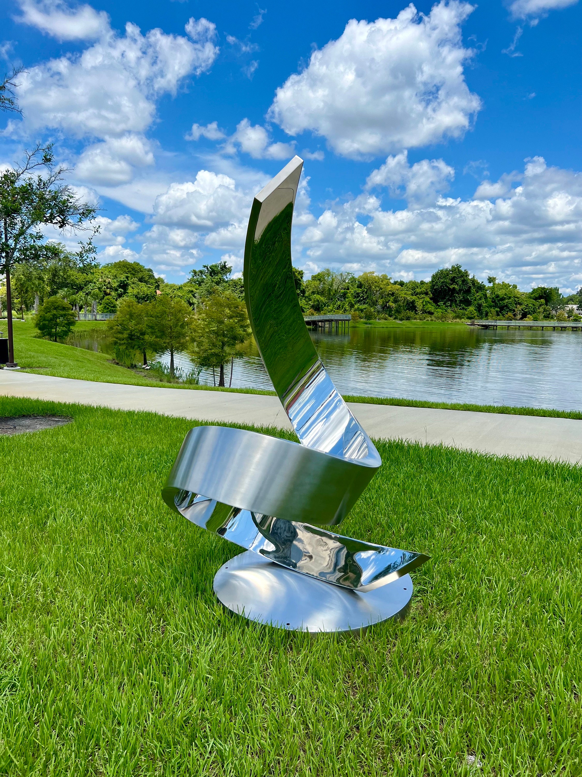 Tension (large Sculpture, Garden Statue, High Polished Stainless Steel ...