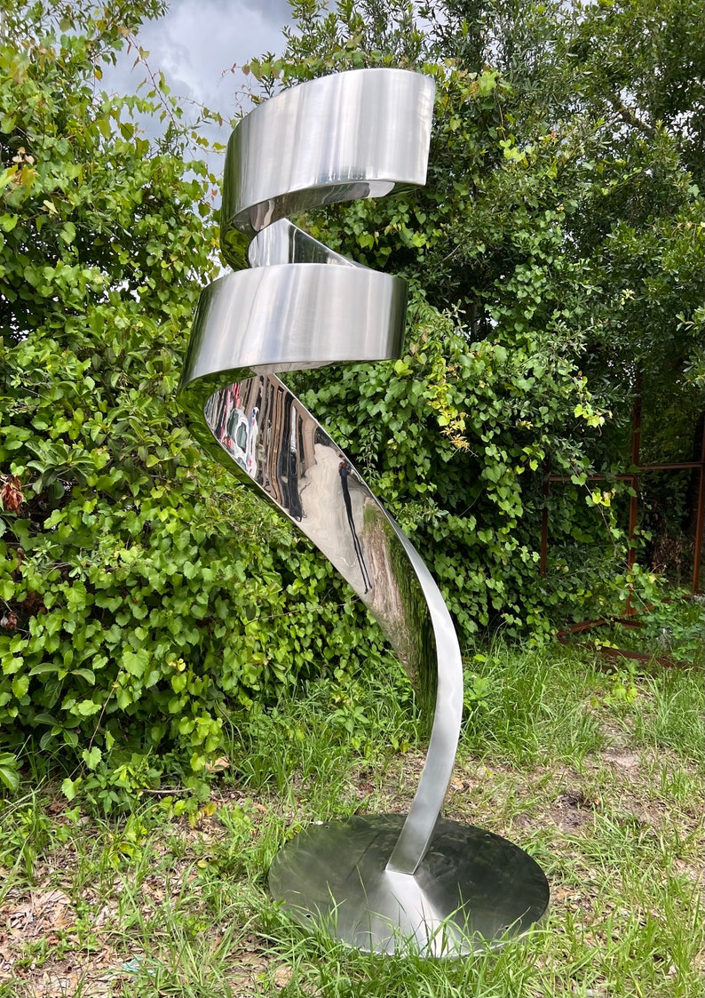 Large Abstract Sculpture, Garden Statue, High Polished Stainless Steel ...